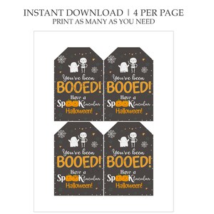 You've Been Booed Printable Tag, Halloween Activity, You've Been Booed ...