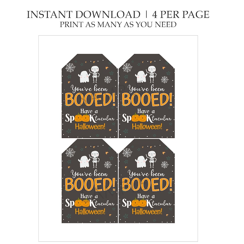 You've Been Booed Printable Tag Halloween Activity - Etsy
