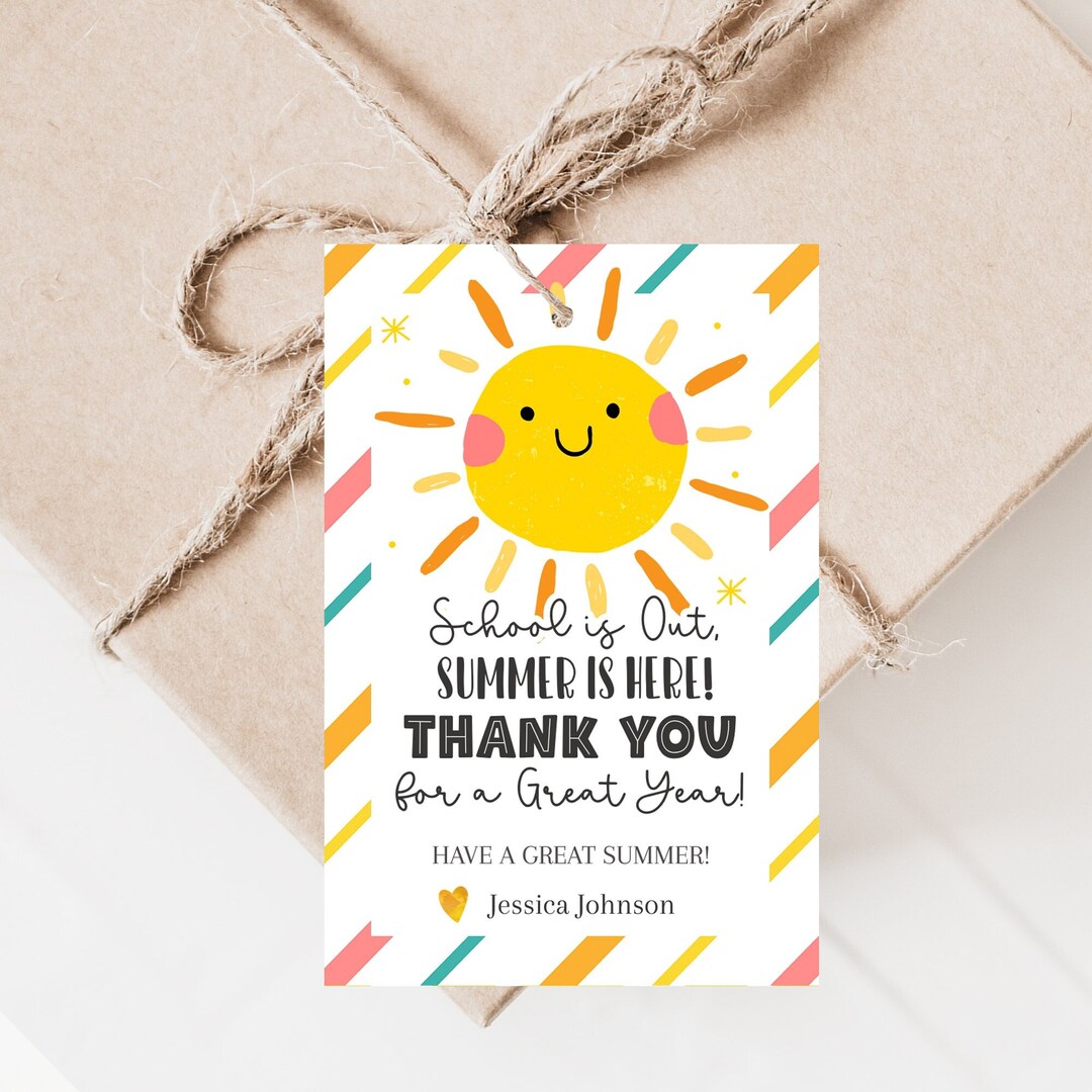 Summer Treat Favor Tags Printable End of the School Year Gift Tags for ...