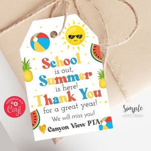 Teacher Appreciation Printable Tag, Custom Thank You for Being Sun ...