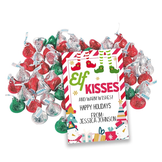 Elf Kisses and Warm Wishes Tag, Christmas Gift Ideas for Friends & Co ...