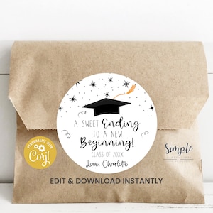 Printable Graduation Sticker Tag - All Text is Editable - Class of 2024 ...