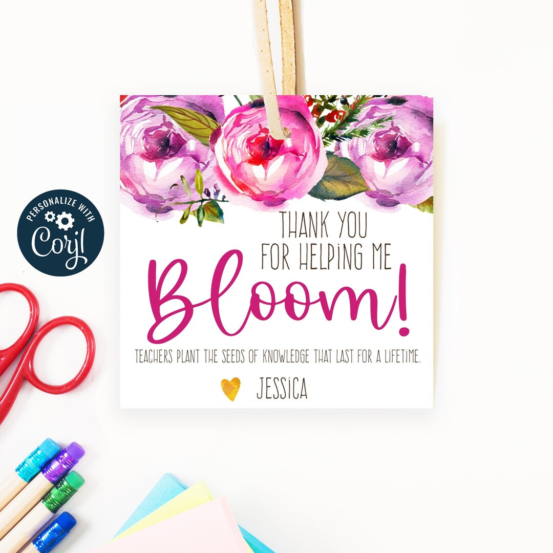 Teacher Appreciation Printable Tag, Printable Thank You for Helping Me ...