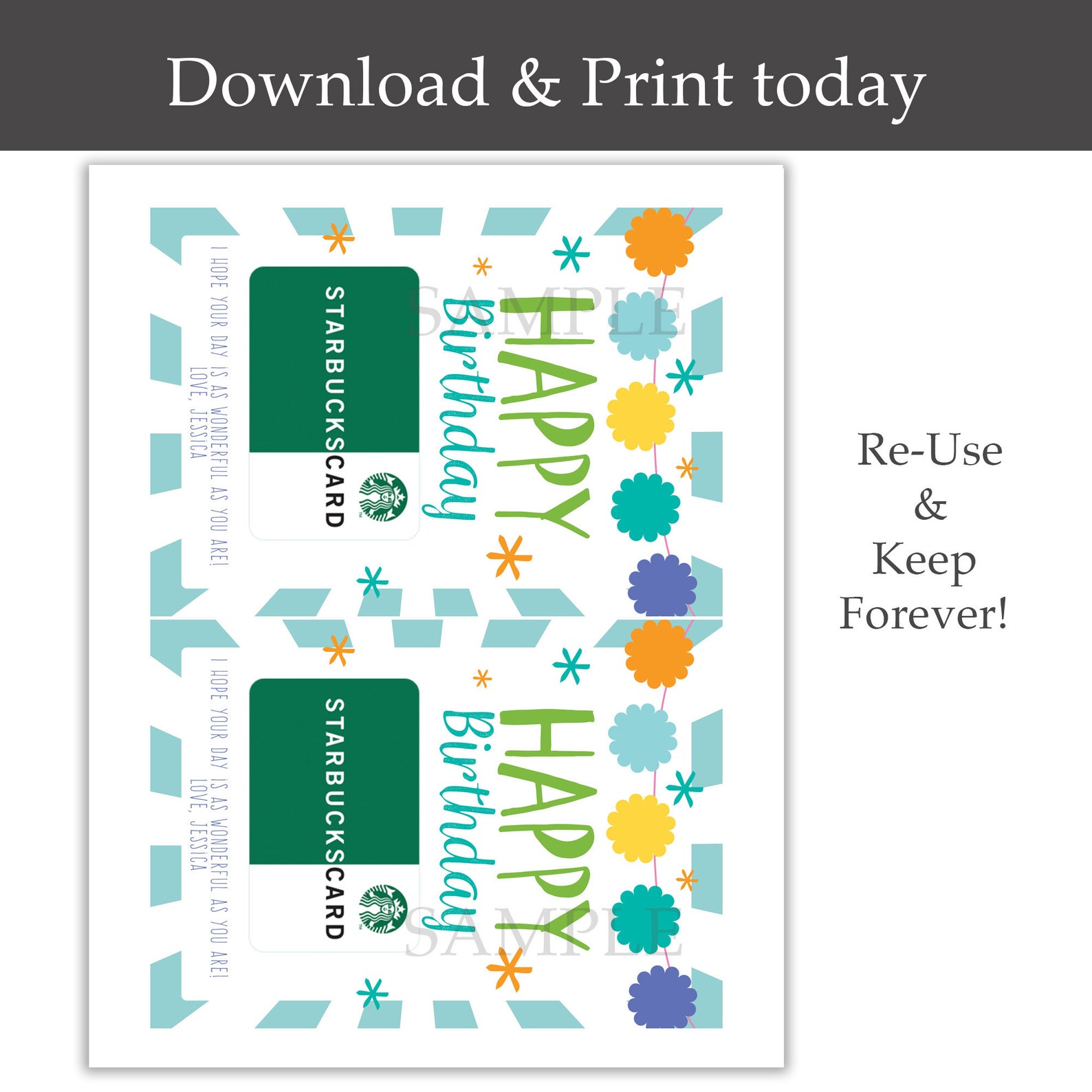 Happy Birthday Gift Card Holder Printable Birthday Party | Etsy