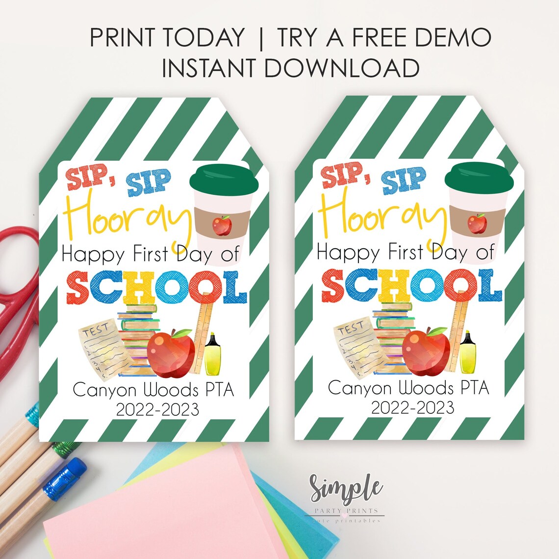 First Day of School Printable Tag Welcome Back to School - Etsy