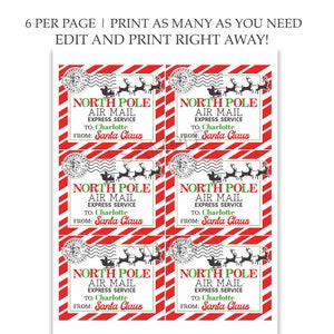 Printable Santa Tags for Kids, Editable Gift Tag From Santa Claus ...