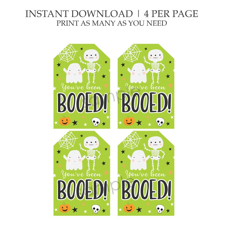 You've Been Booed Printable Tag Halloween Activity - Etsy