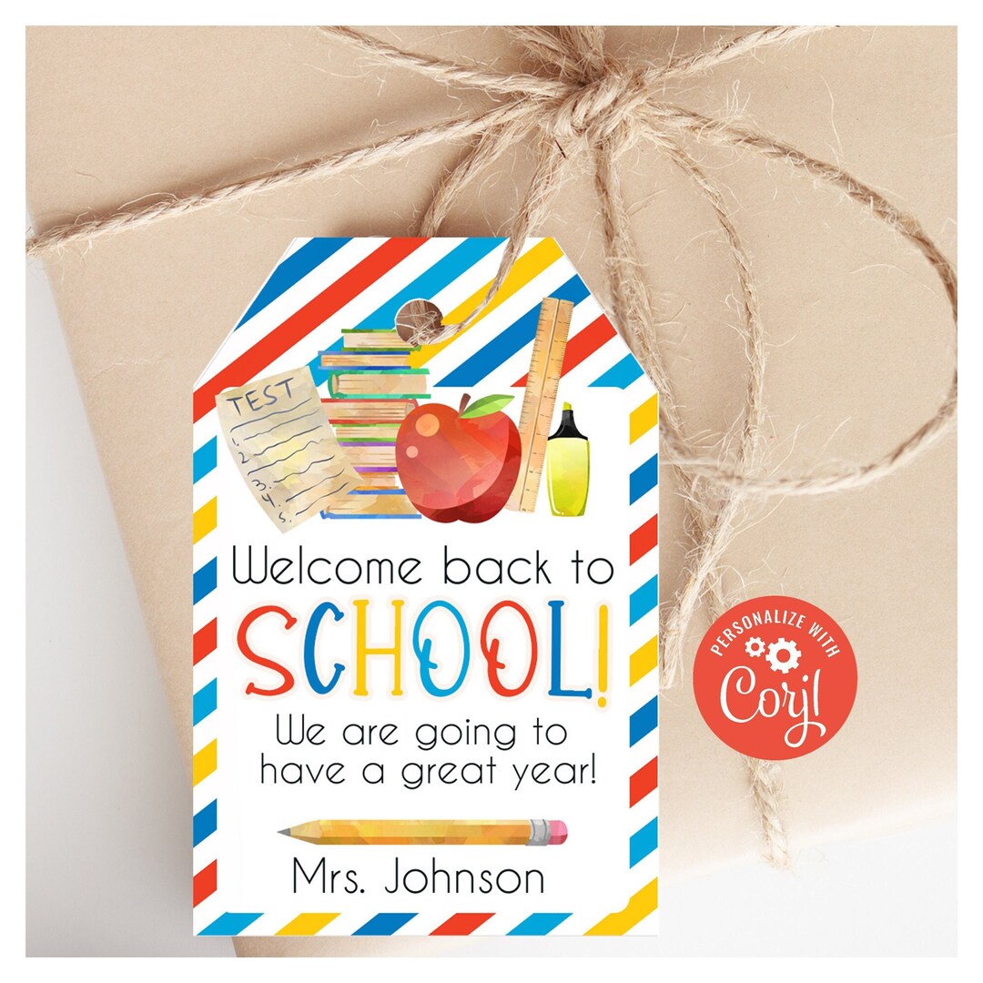 First Day of School Printable Tag | Welcome Back to School Labels ...