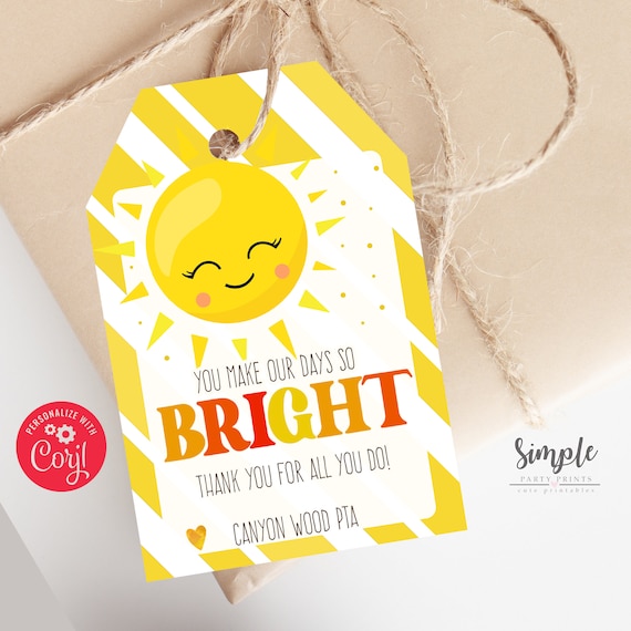 Printable Teacher Appreciation Tag, Thank You For Making Our Days So ...