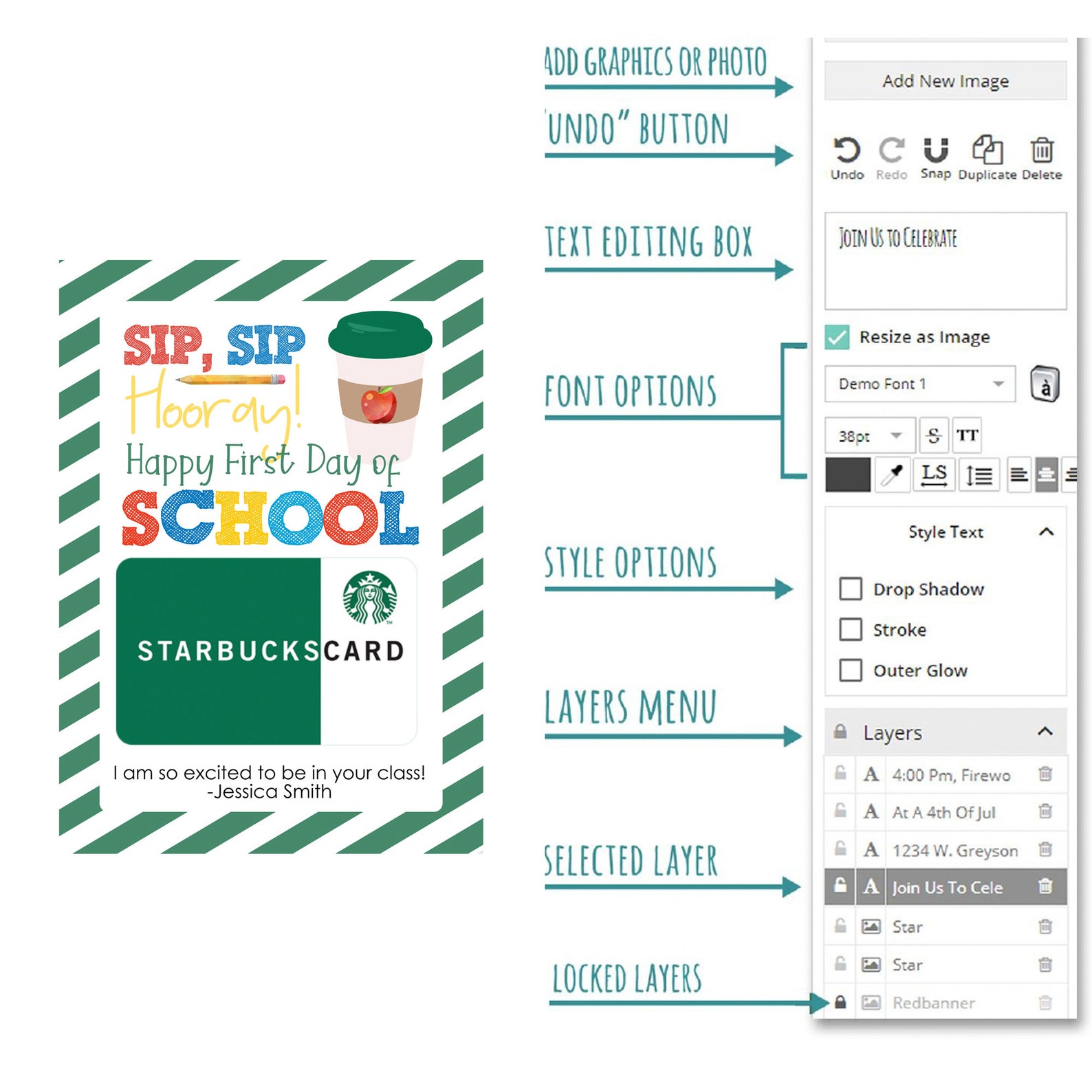 First Day of School Gift Card Holder Editable Happy Teacher - Etsy