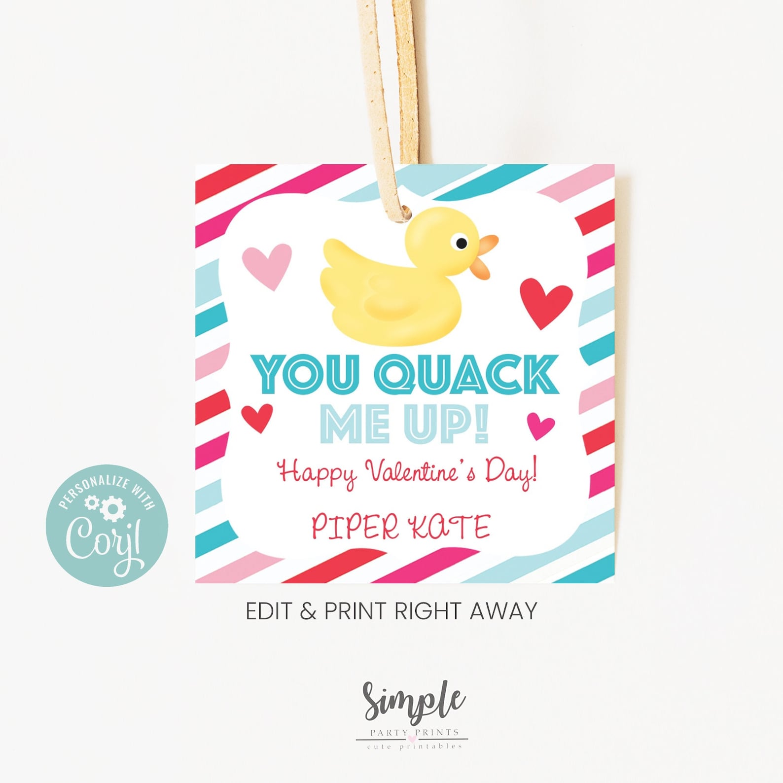 Lucky Duck Valentines Day Kids Cards Kids Valentines Cards - Etsy