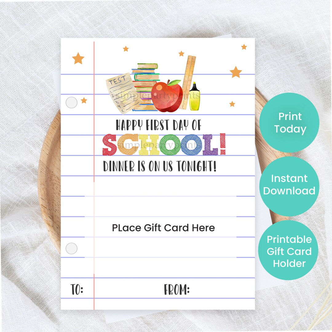 Happy First Day of School Gift Card Holder | Restaurant Gift Card ...