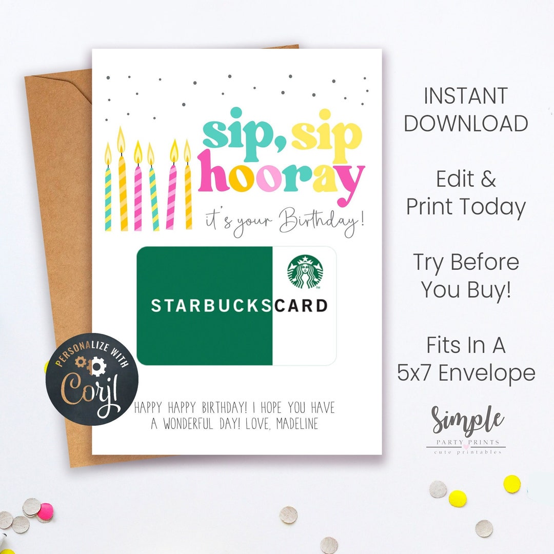 Happy Birthday Gift Card Holder, Printable Birthday Party Gifts ...