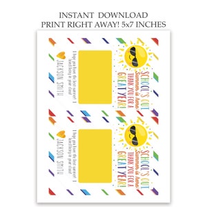 Printable End of the School Year Gift Card Holder Template, Summer is ...