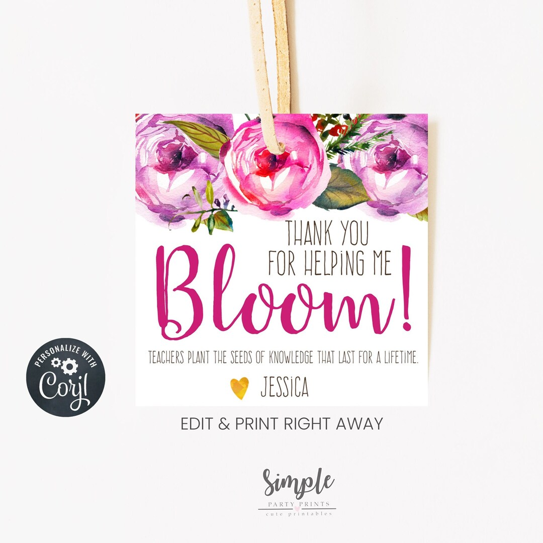 Teacher Appreciation Printable Tag Printable Thank You for - Etsy