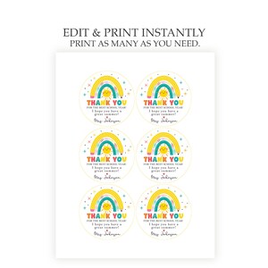 Editable Last Day of School Printable Gift Tags Thank You Teacher Gift ...