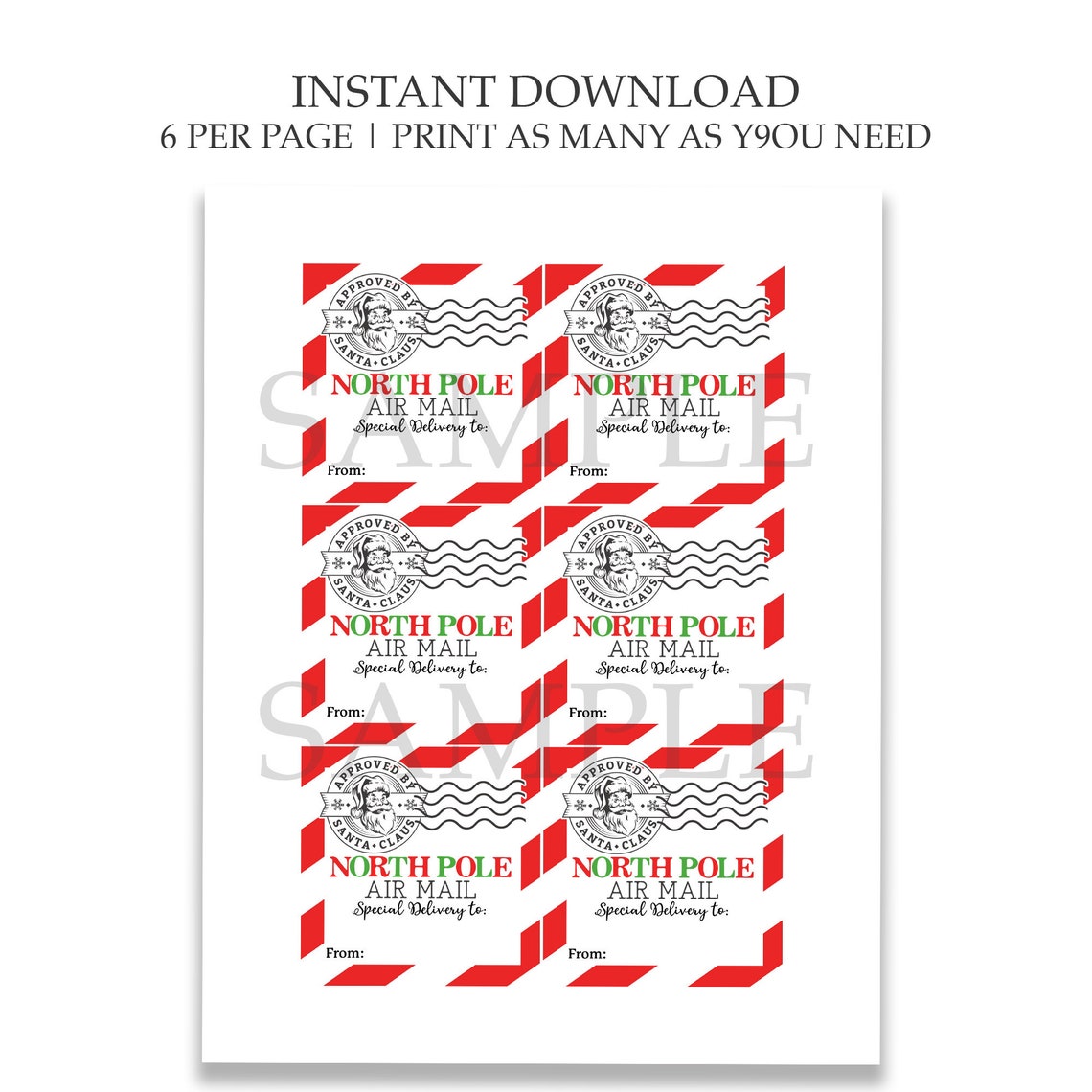 Printable Special Delivery Santa Labels for Holiday Gifts - Etsy