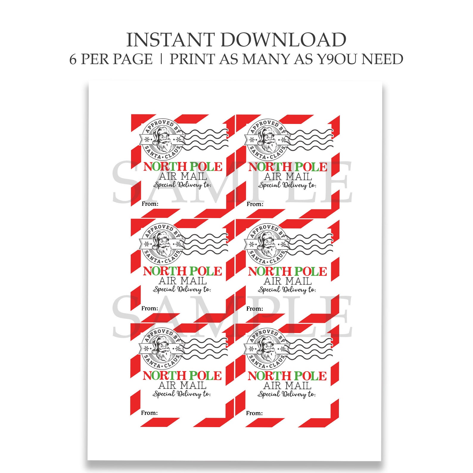 Printable Special Delivery Santa Labels for Holiday Gifts - Etsy