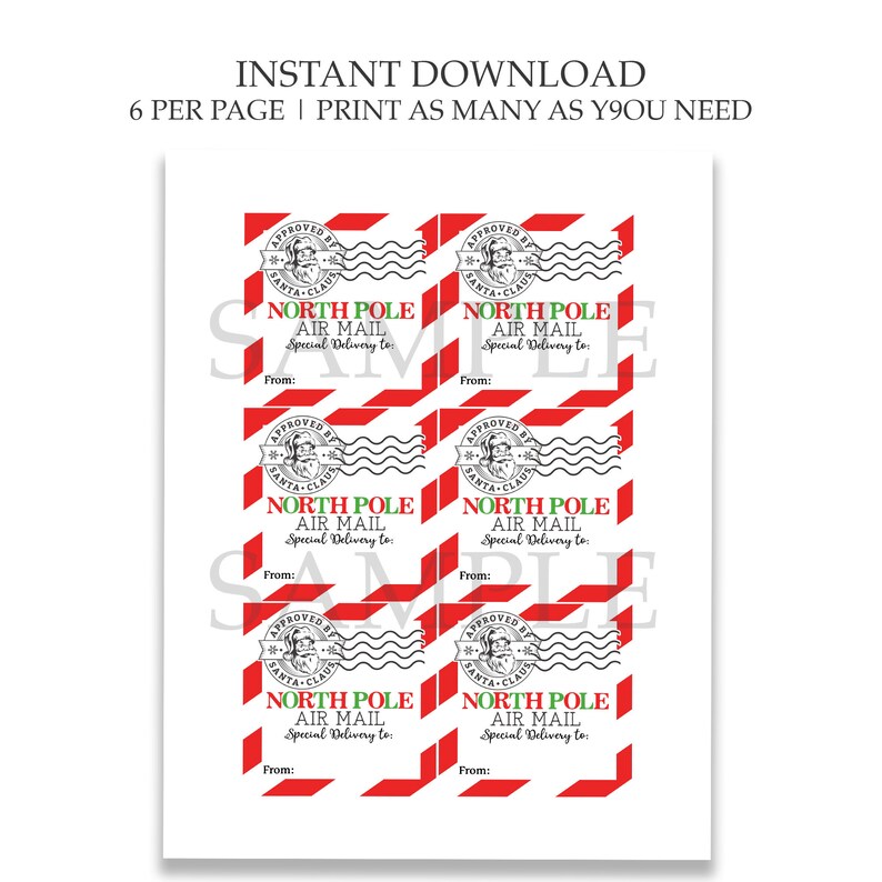 Printable Special Delivery Santa Labels for Holiday Gifts - Etsy