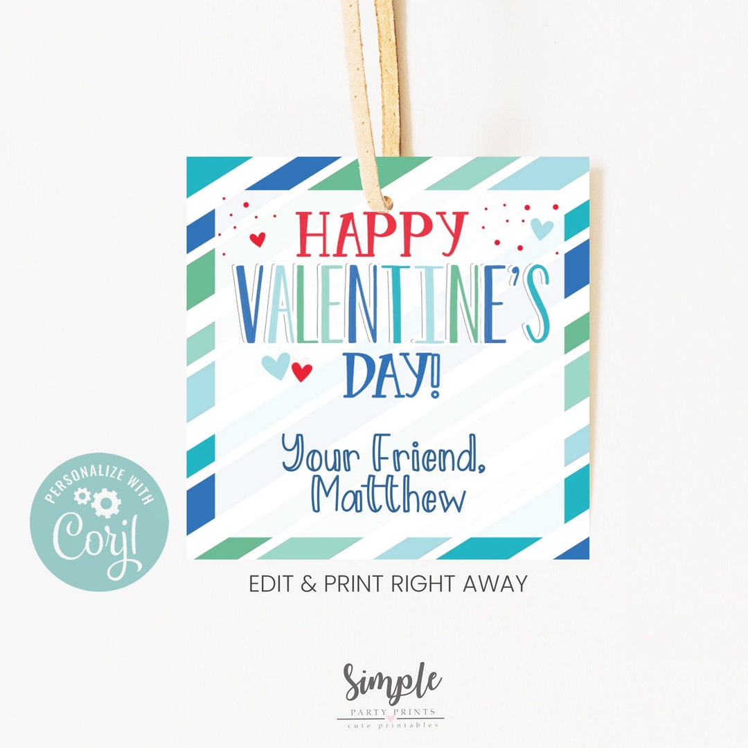 Printable Valentine's Day Tags for Kids Classroom Valentine Exchange ...