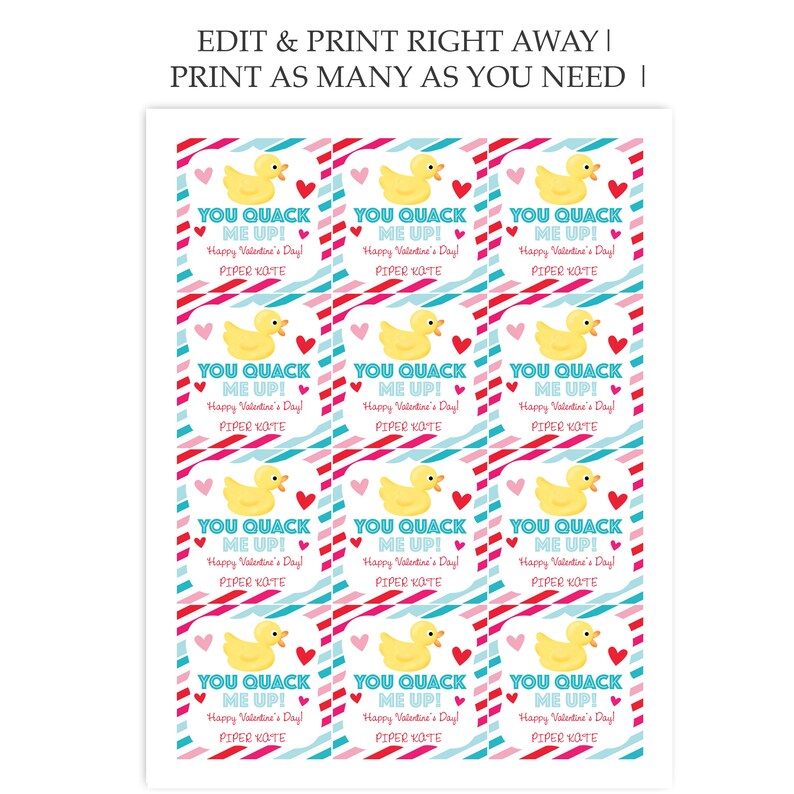 Lucky Duck Valentines Day Kids Cards Kids Valentines Cards - Etsy