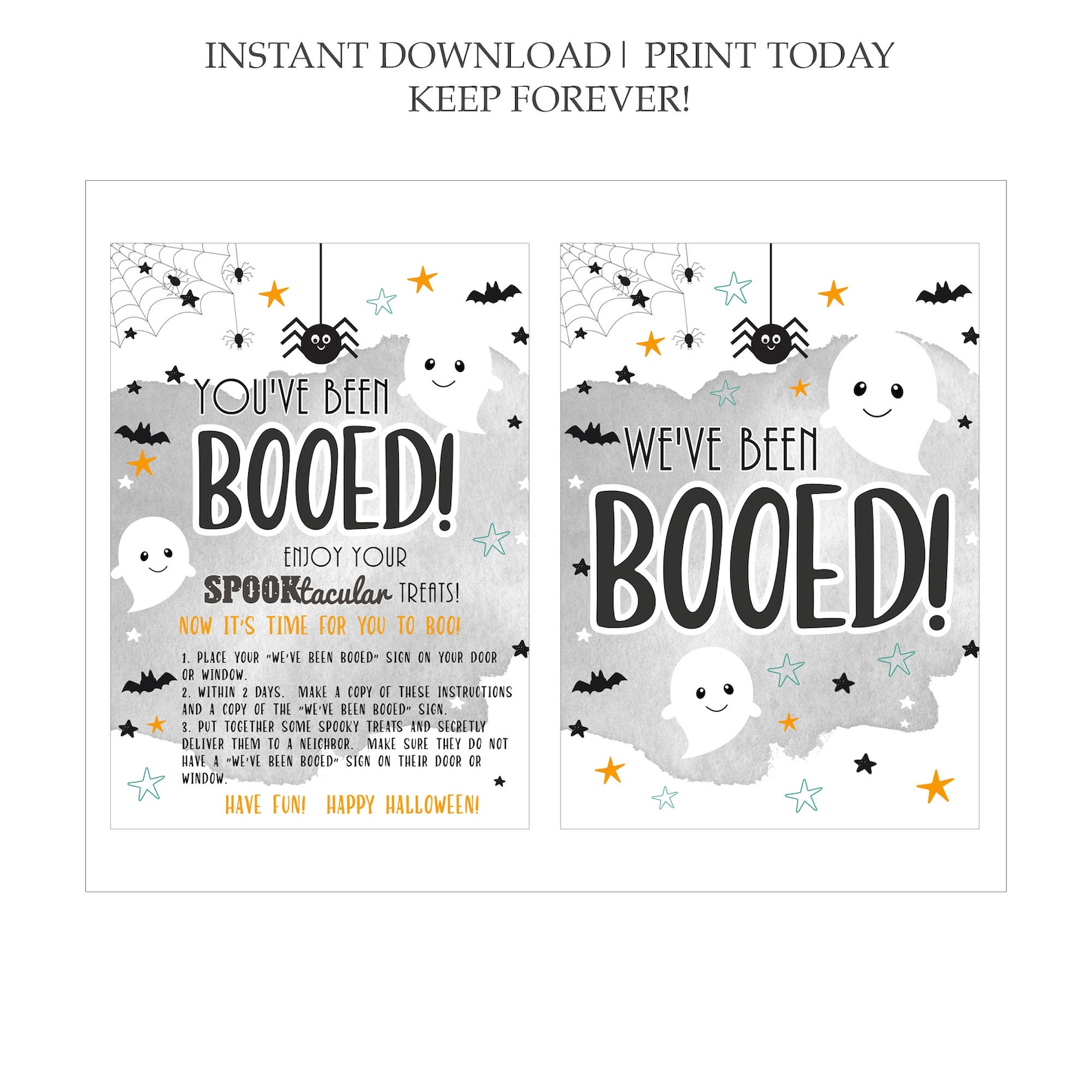 You've Been Booed Printable Instructions Halloween - Etsy