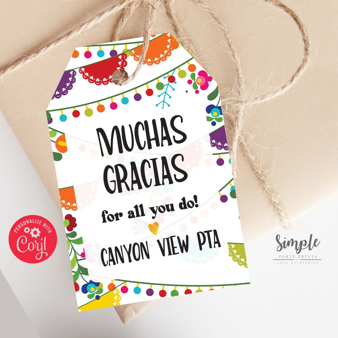 Printable Fiesta Thank You Tag Appreciation Gift Ideas for - Etsy