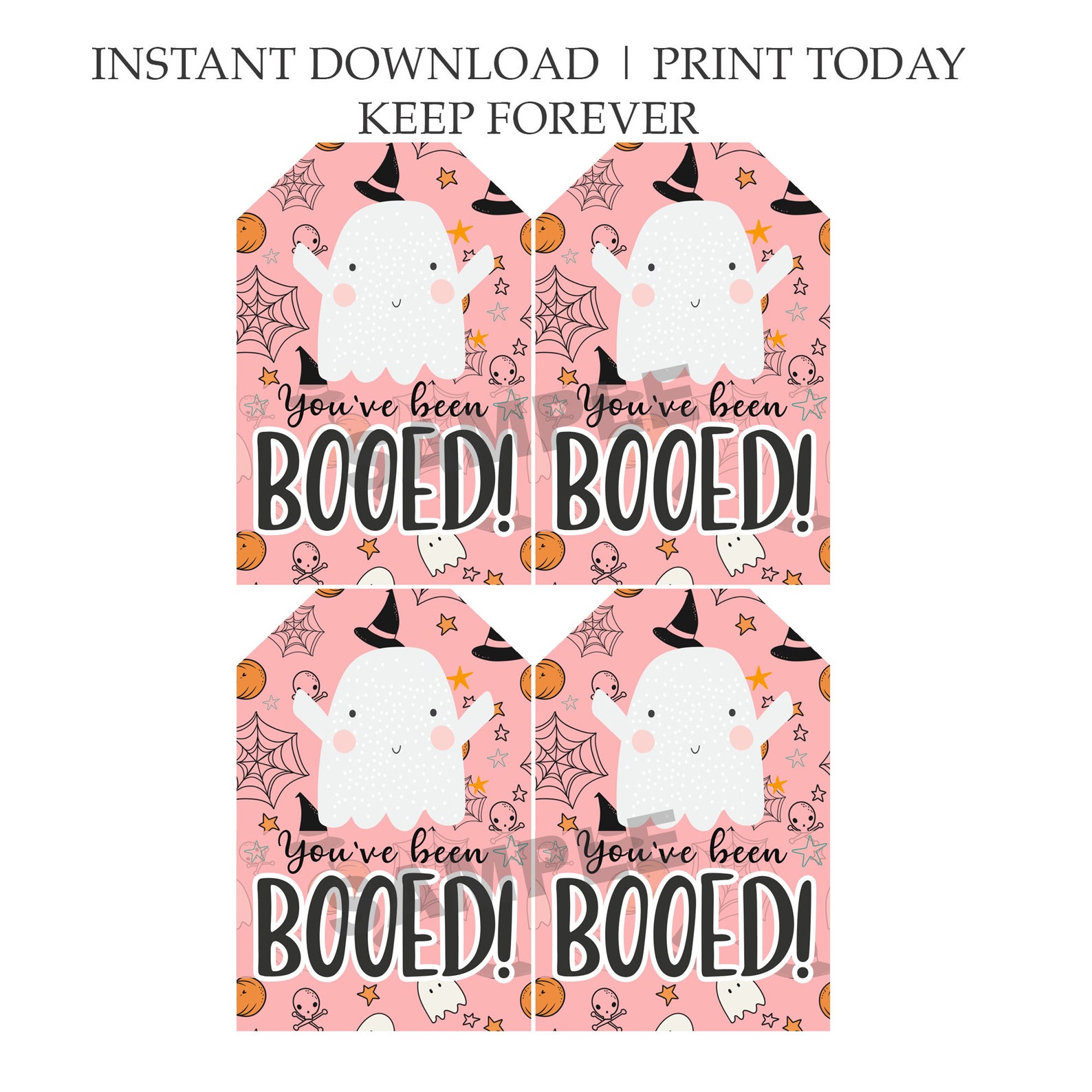 You've Been Booed Printable Tag Halloween Activity - Etsy