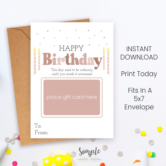 Happy Birthday Gift Card Holder, Printable Birthday Party Gifts ...