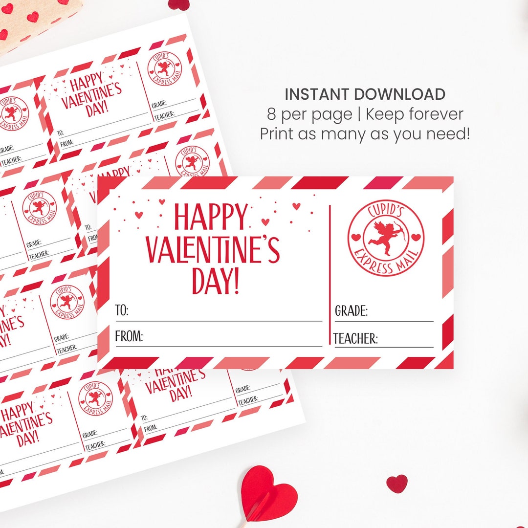 Printable School Valentine Candy Gram PDF for Classroom and School ...