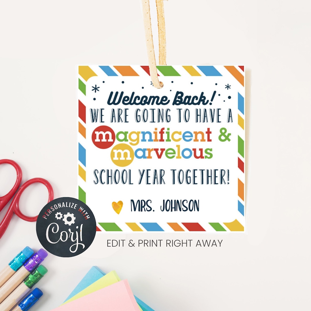 Printable Welcome Back to School Tag Editable Back to School - Etsy