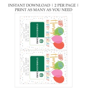 Happy Birthday Gift Card Holder, Printable Birthday Party Gifts ...