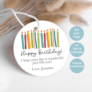 Happy Birthday Sticker Tags | Printable Circle Hip Hip Hooray It's Your ...