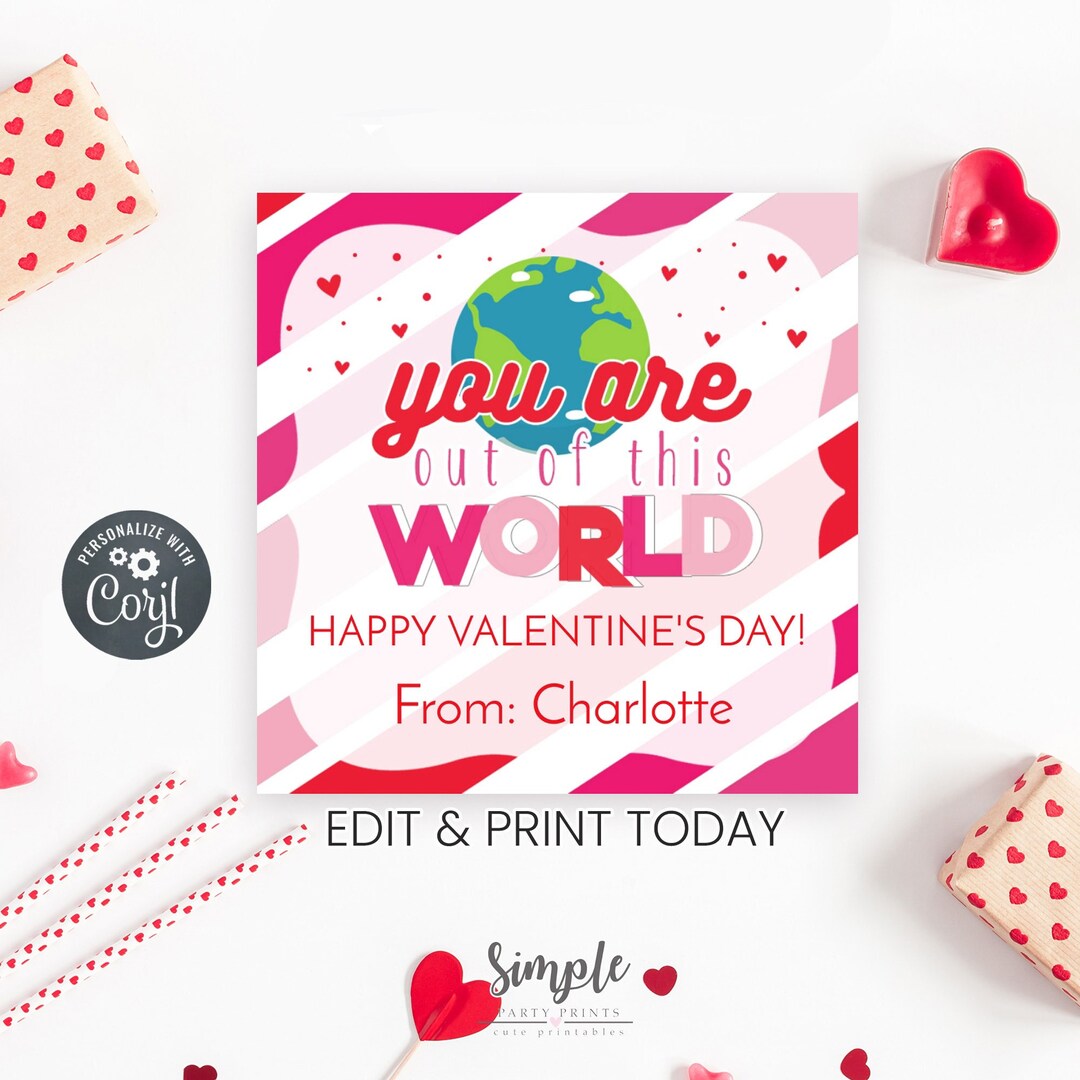 Printable Out of This World Valentine's Day Tags, Classroom Exchange ...