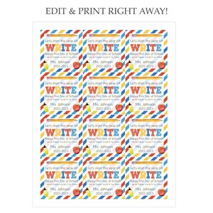 Let's Start This Year off Write Printable Tag, Welcome Back to School ...