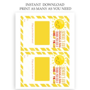 Instant Download Printable End of the Year Gift Card Holder for ...