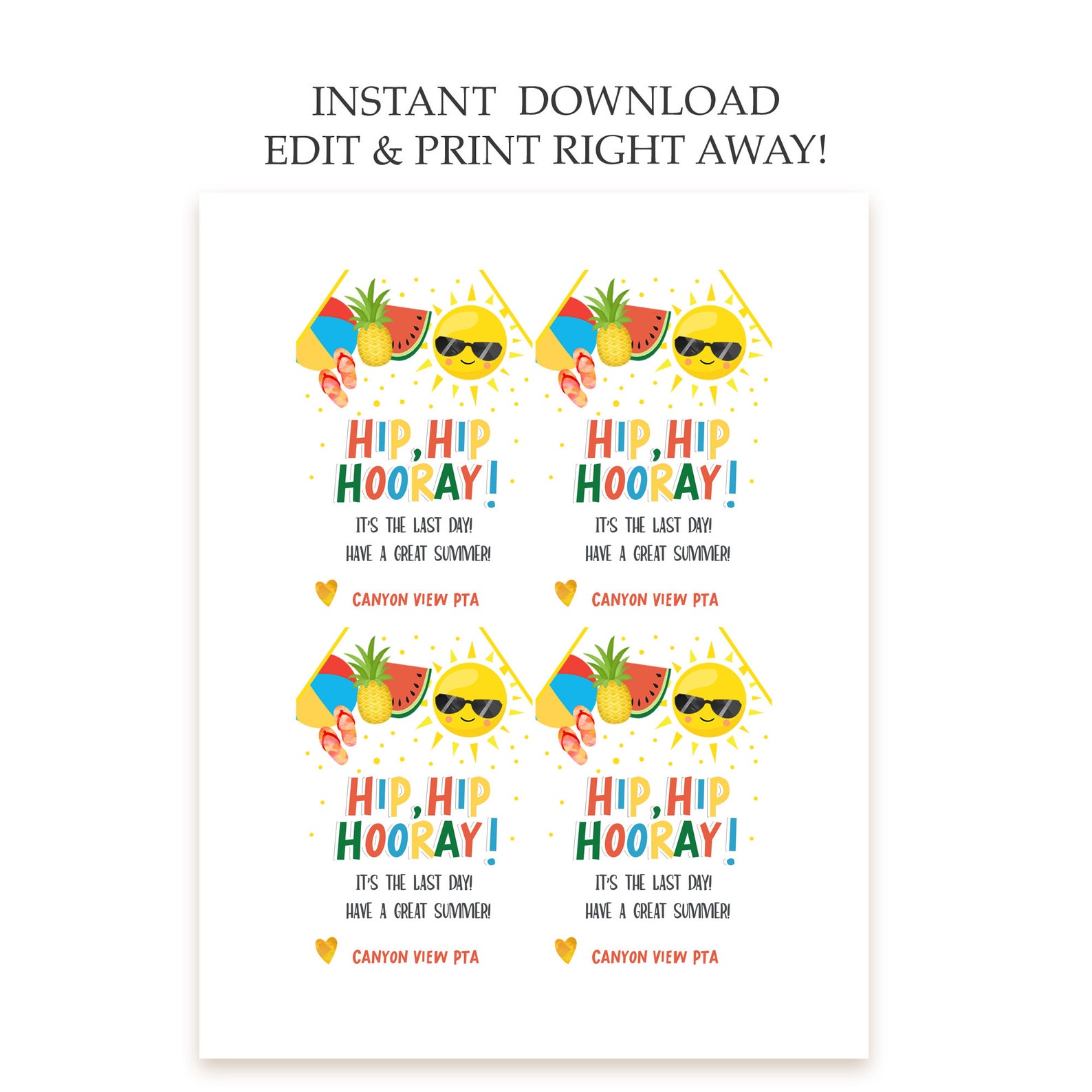 Teacher Appreciation Printable Tag, Printable Thank You for Being Sun ...