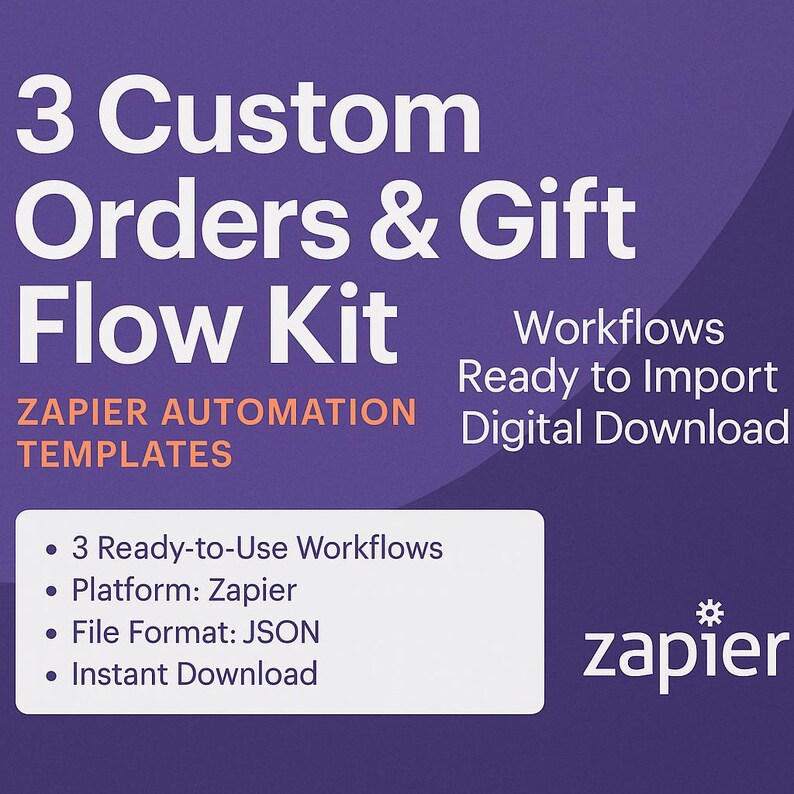 Zapier Automation Templates | Custom Orders & Gift Flow Kit (digital ...