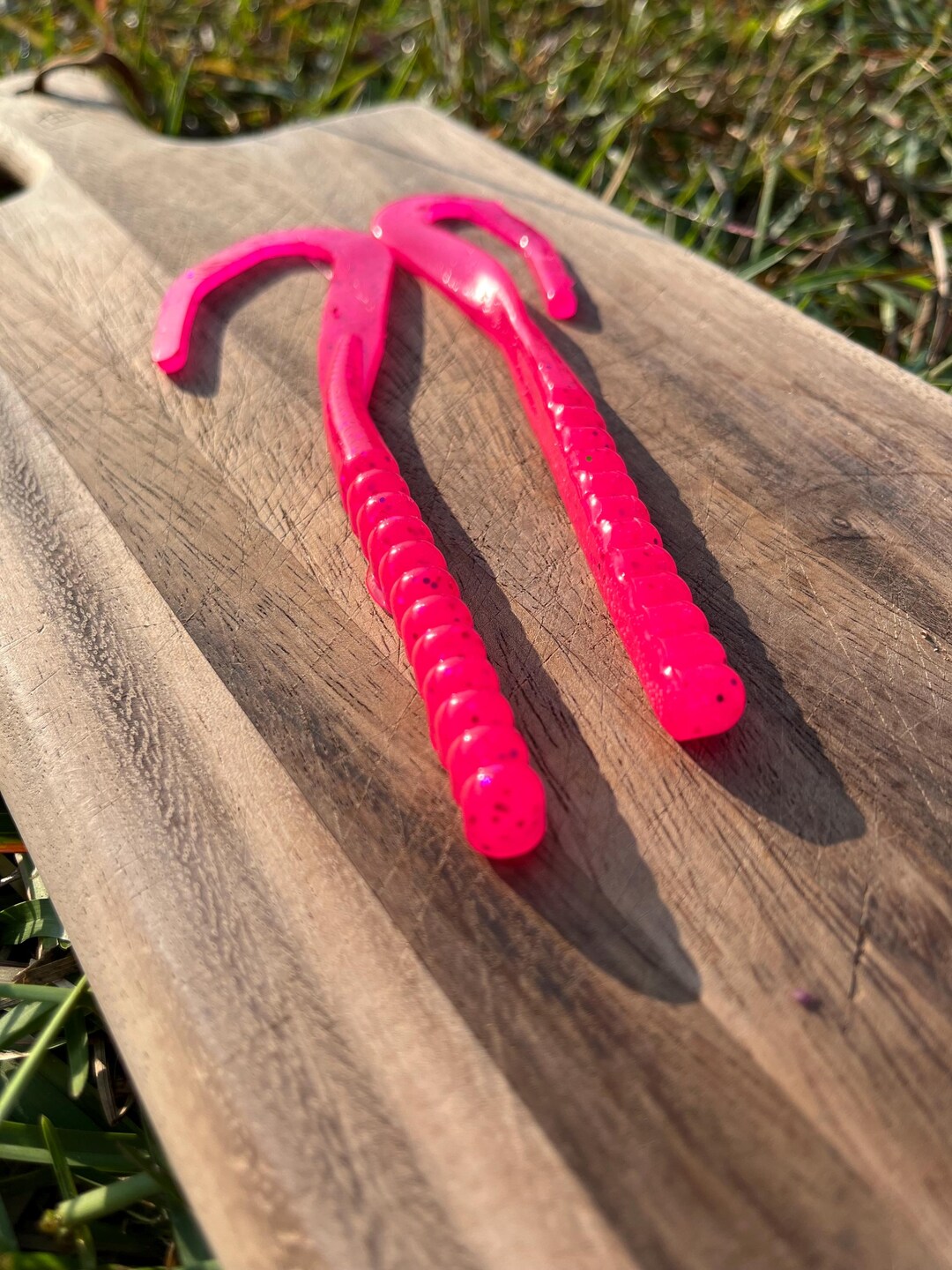 7.5” Ribbontail Worm - Pink With Pink Flake (pack of 10) - Etsy