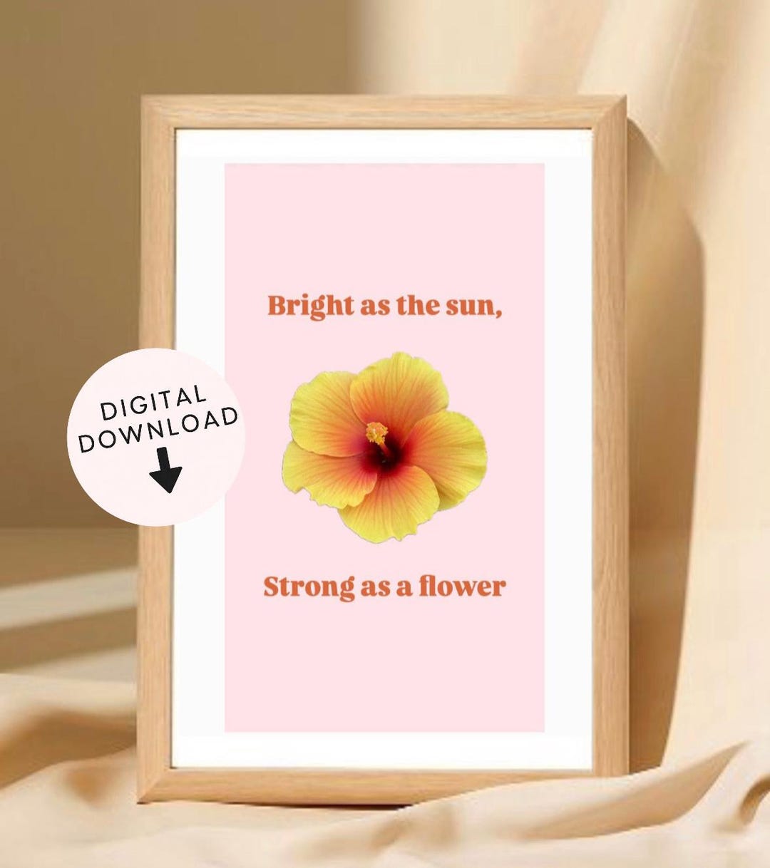 Hibiscus Flower Photography Print, Motivational Quote, Tropical Wall ...