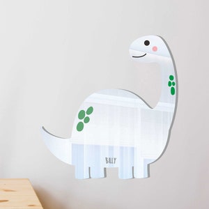 Dinosaur Shaped Kids Acrylic Mirror, Boys Wall Decor, Personalised Gift ...
