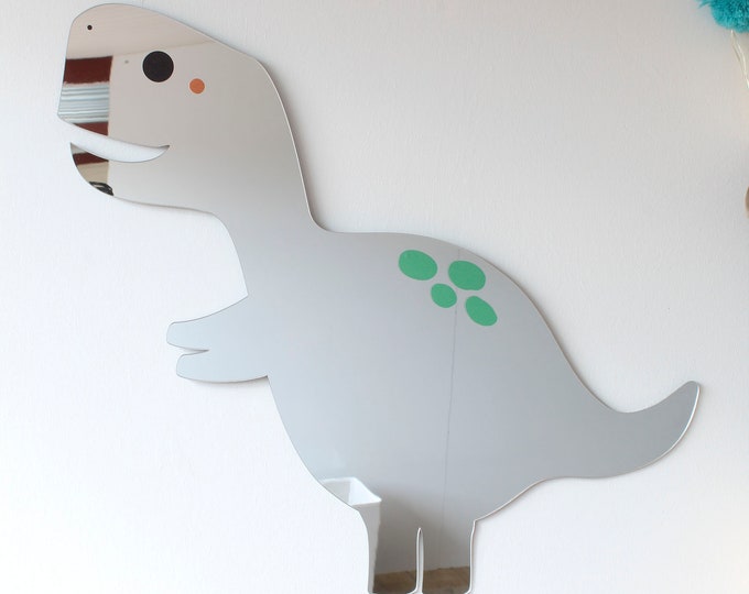 Dinosaur Mirror, Boys Nursery Decor, Personalized Gift, Boys Room Decor ...