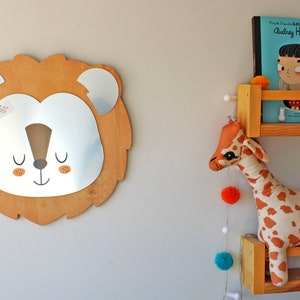 Cute Wooden Lion Shaped Kids Mirror, Safari Nursery Decor, Personalized ...