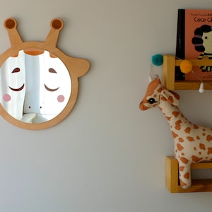 Giraffe Mirror Wall Decor, Safari Nursery Decor, Animal Nursery Decor ...