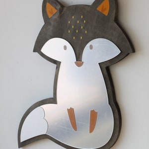Cute Fox Shaped Kids Mirror, Personalized Gift, Woodland Nursery Decor ...