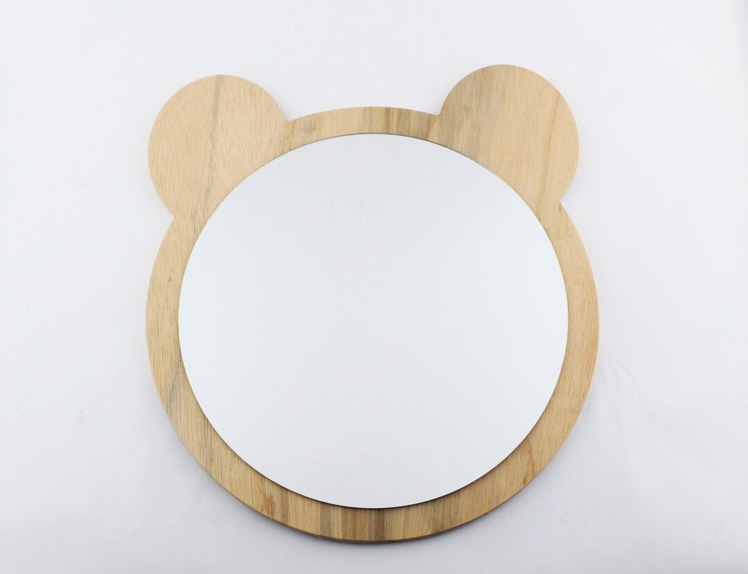 Large Wooden Bear Mirror, Boho Kids Room Decor, Woodland Nursery Decor ...