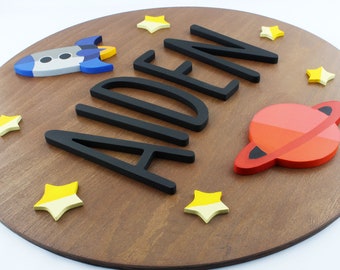 Name Sign Rocket Kids Room Sign Space Bedroom Nursery Decor - Etsy