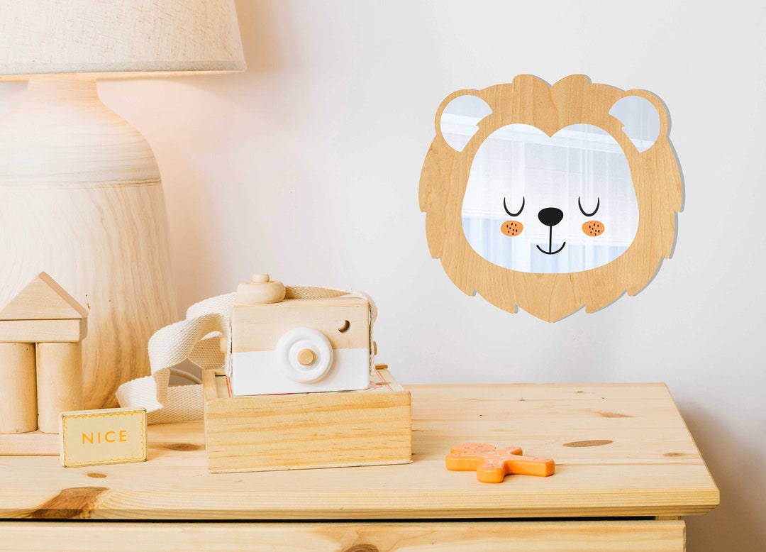 Cute Wooden Lion Shaped Kids Mirror Safari Nursery Decor - Etsy