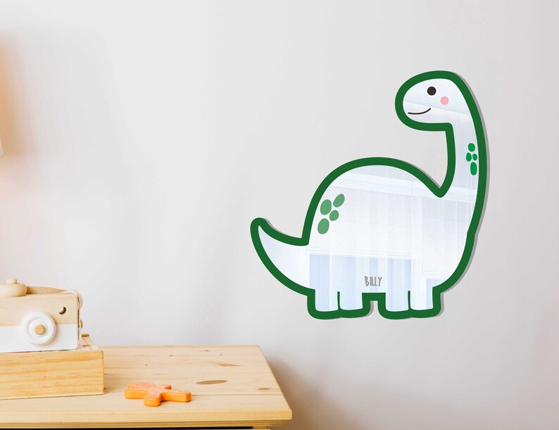 Dinosaur Shaped Kids Mirror Wall Decor Personalized Gift for | Etsy