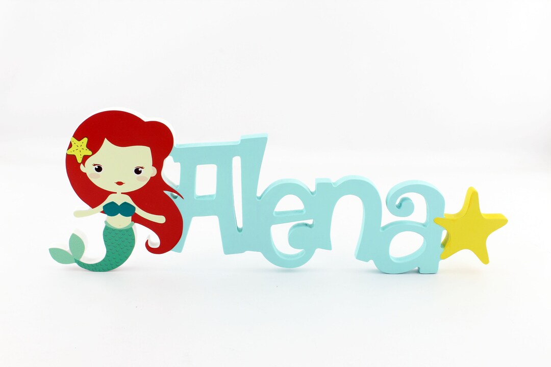 Mermaid Name Sign, Personalized Gift, Nautical Nursery Decor, Ocean ...